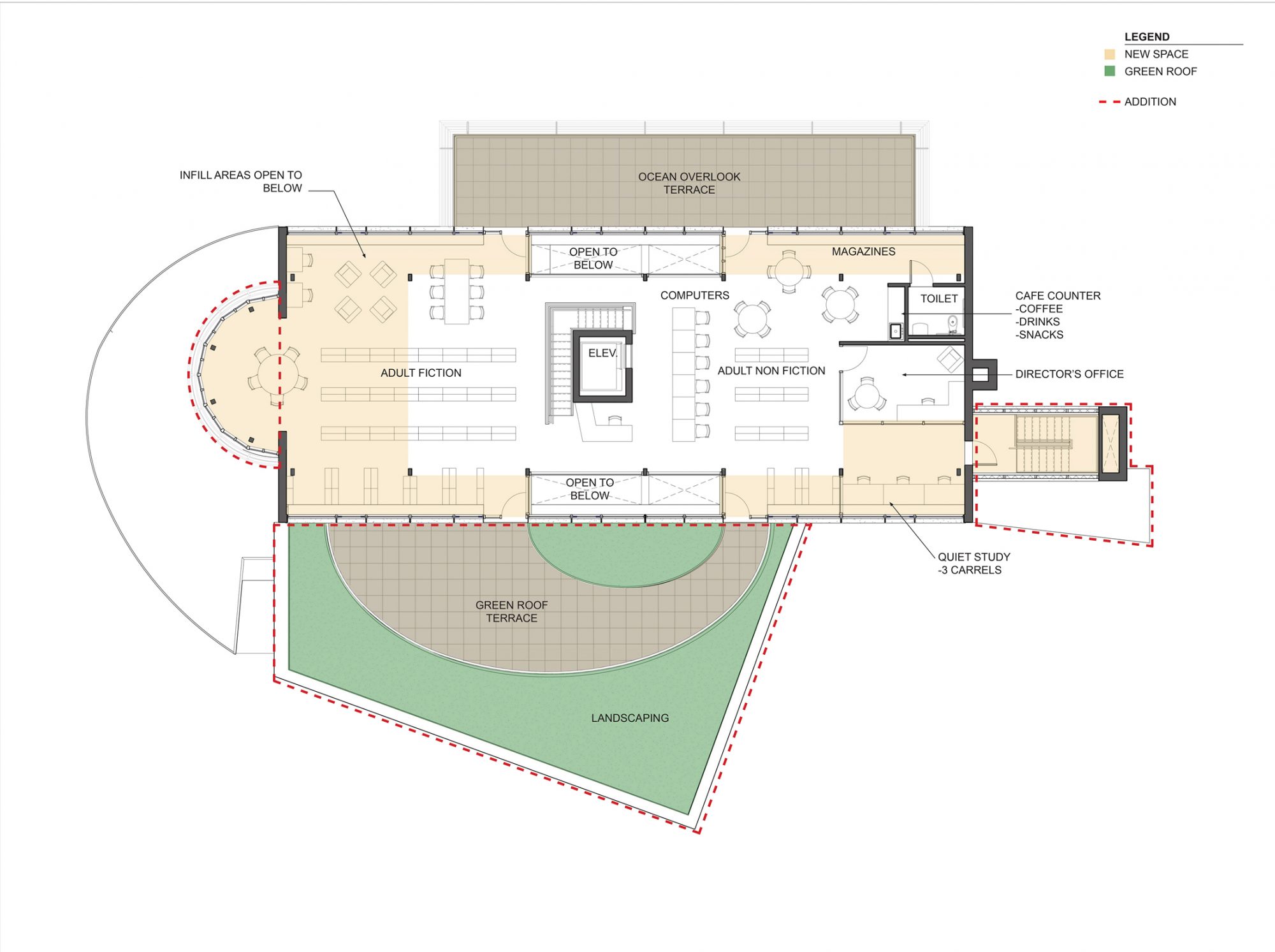 Architectural Layouts – Proposed Interior – Montauk Library